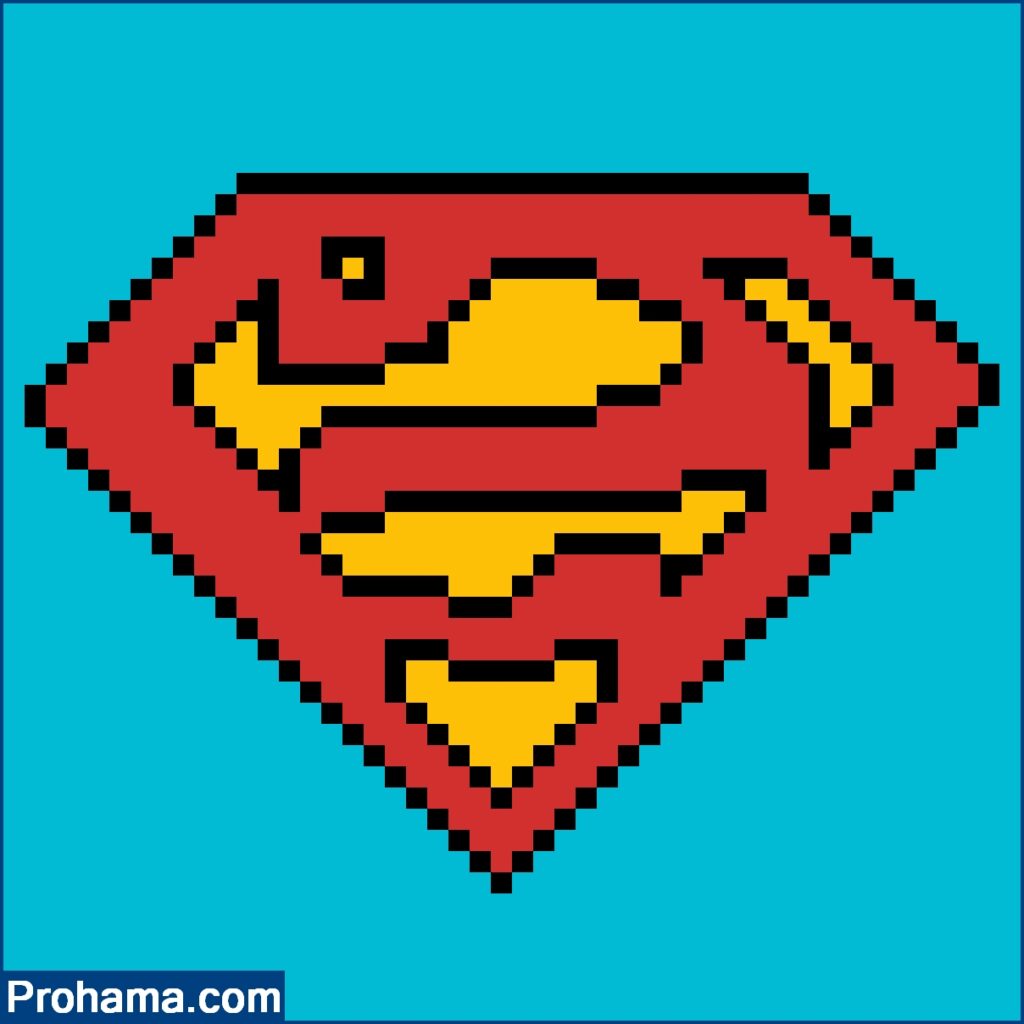 Pixel Art Superman | Pixel Art Logo | Pixel Art Super Hero