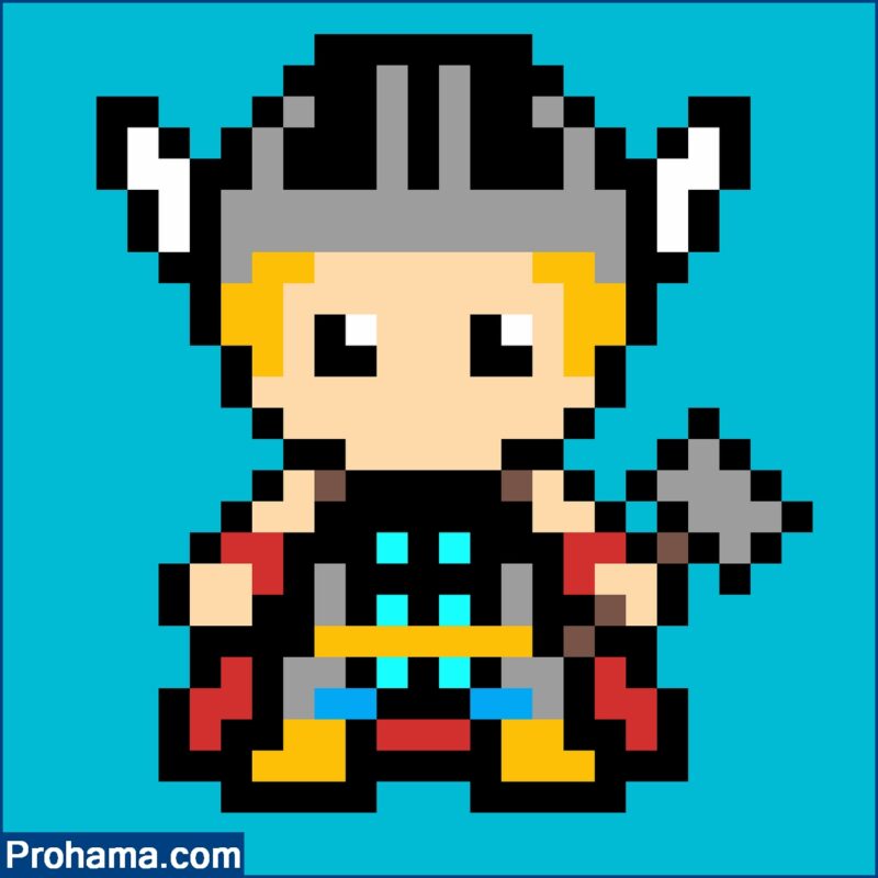 Thor Pixel Art | Marvel Pixel Art | Easy Pixel Art Grid