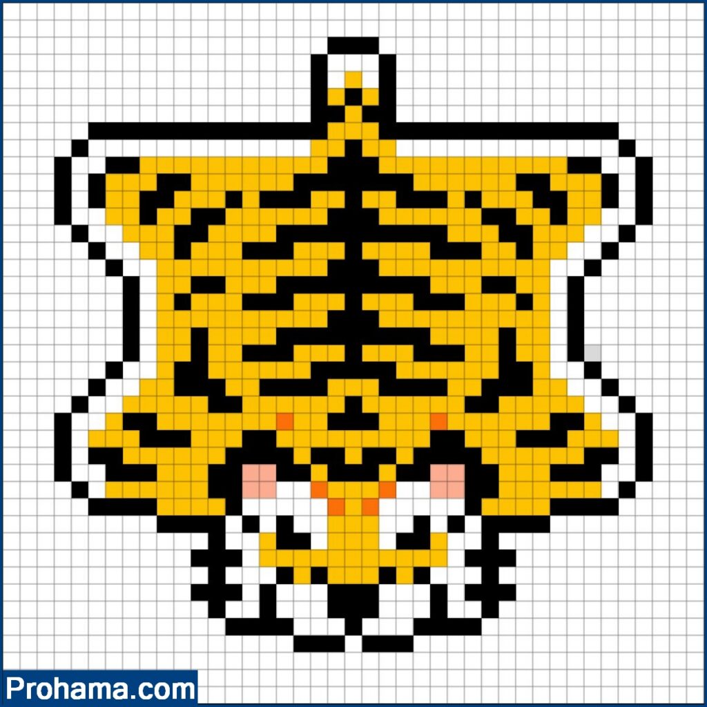 Tiger pixel art | Pixel Drawing | Animal pixel art