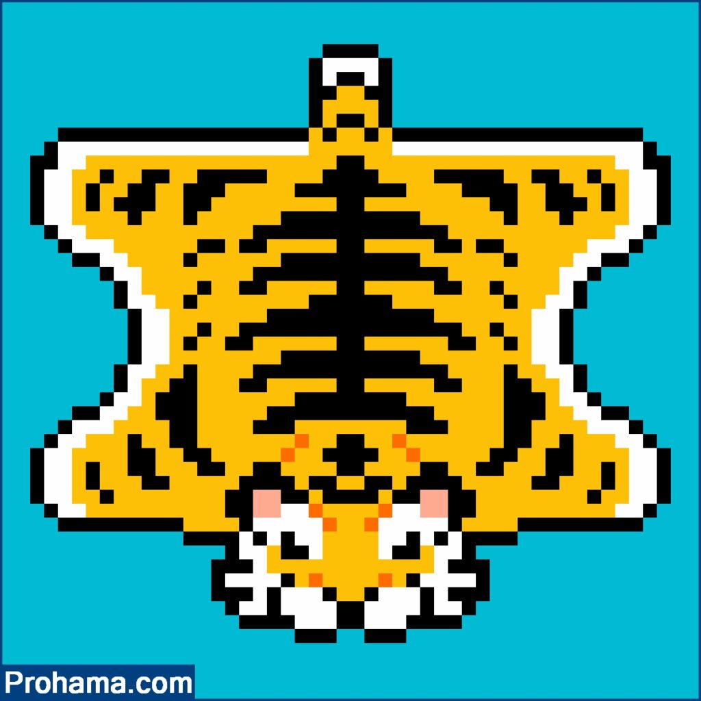 Tiger Pixel Art Grid | Pixel art | Animals Pixel Art