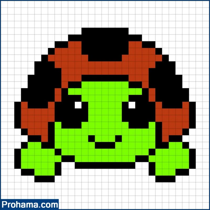Turtle Pixel Art | Cute Pixel Art | Animals Pixel Art