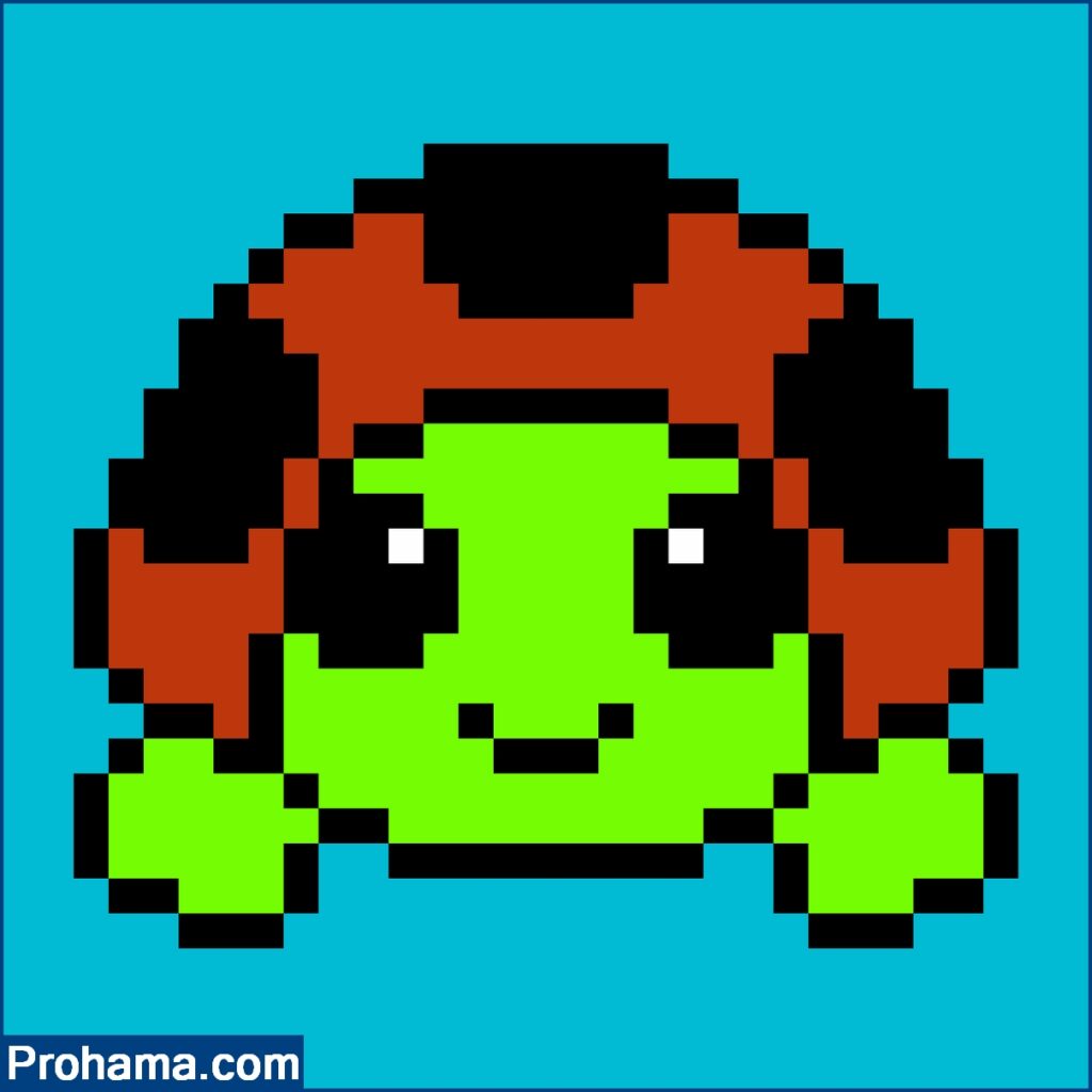 Turtle Pixel Art | Cute Pixel Art | Animals Pixel Art