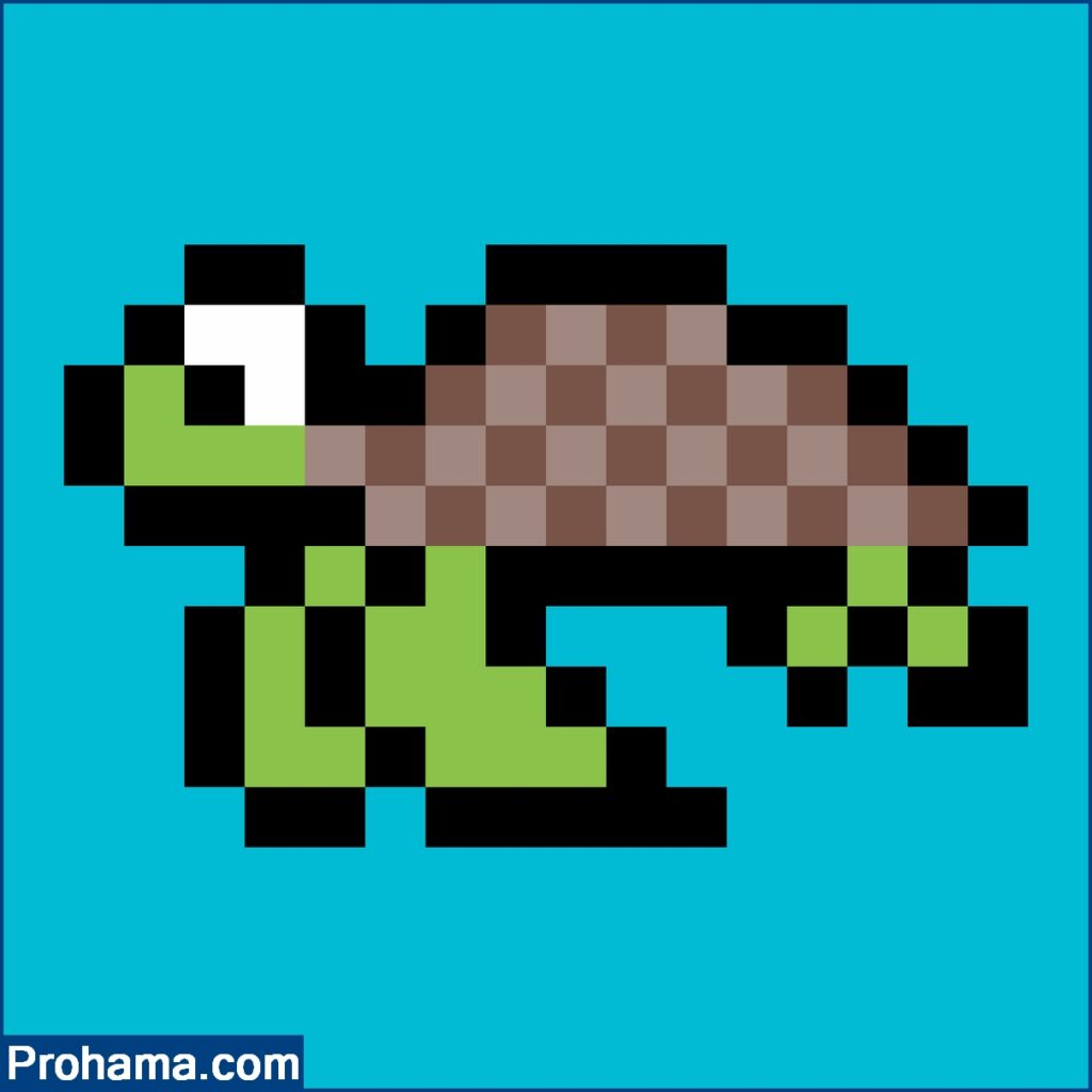 Turtle Pixel Art Grid | Mini Pixel Art
