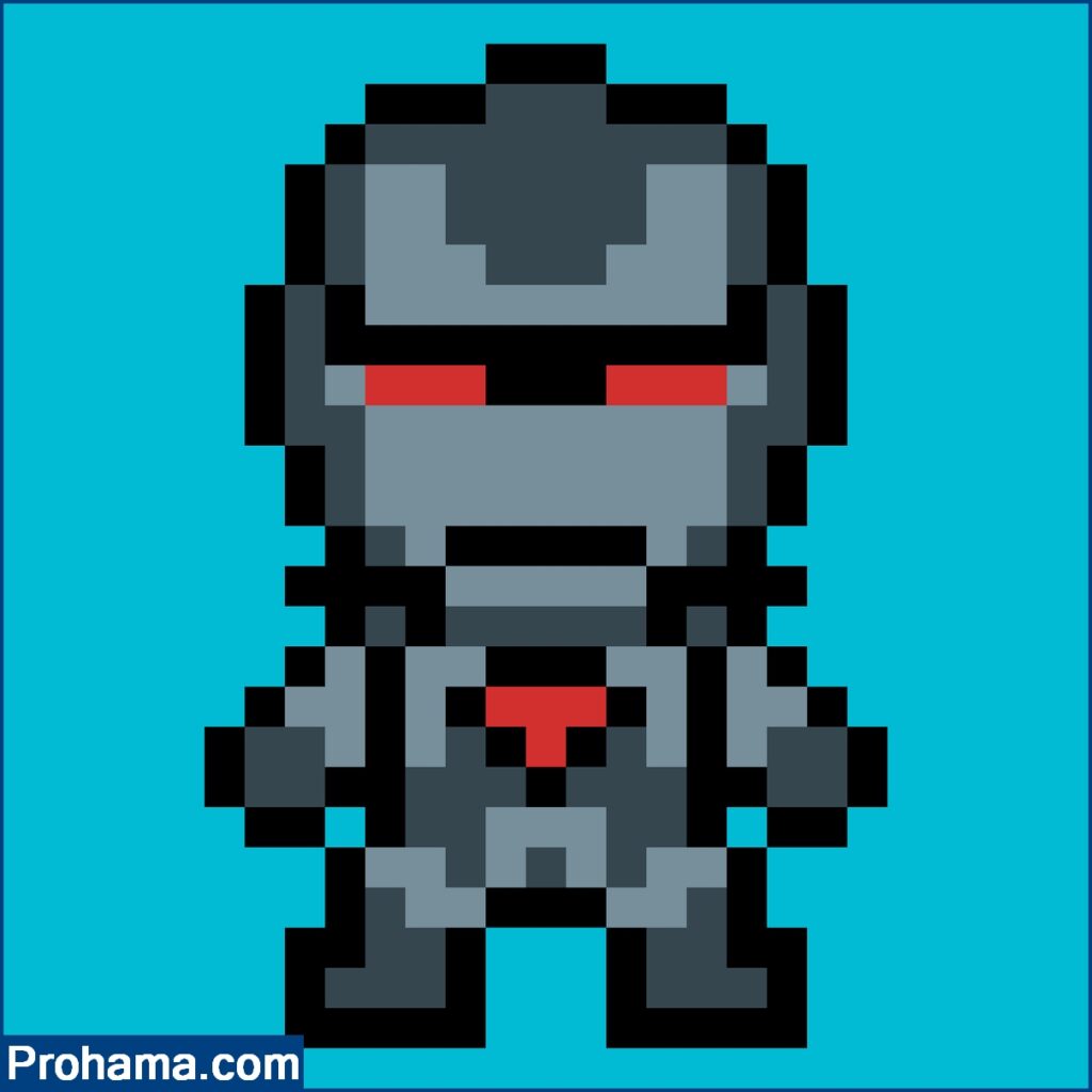 Pixel Art War Machine | Avengers Pixel Art | Pixel Art Marvel