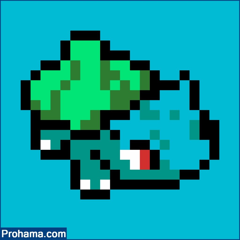 Pixel Art Bulbasaur | Pokemon Pixel Art | Easy Easy Pixel Art