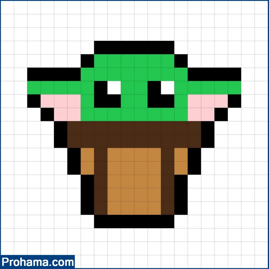 Pixel Art Baby Yoda | Easy Easy Pixel Art | Cute Pixel Art