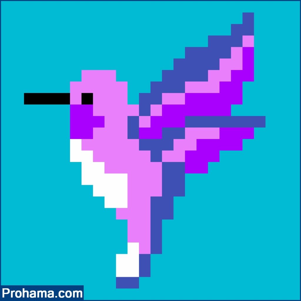 Humming Bird Pixel Art | Bird Pixel Art | Pixel Art 24x24