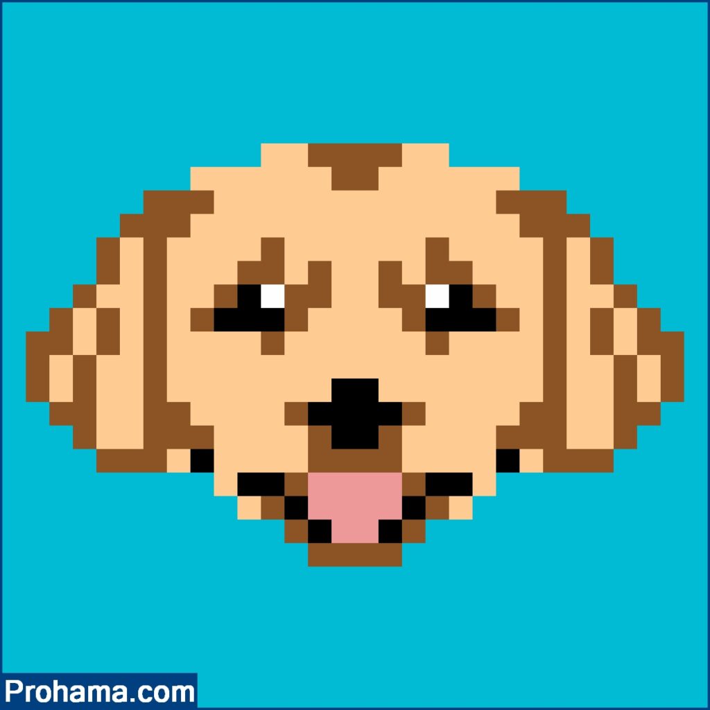 Pixel Art Golden Retriever | Facil Pixel Art | Simple Pixel Art
