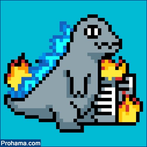 Pixel Art Godzilla | Pixel Art Grid | Pixel Art Pixel Art