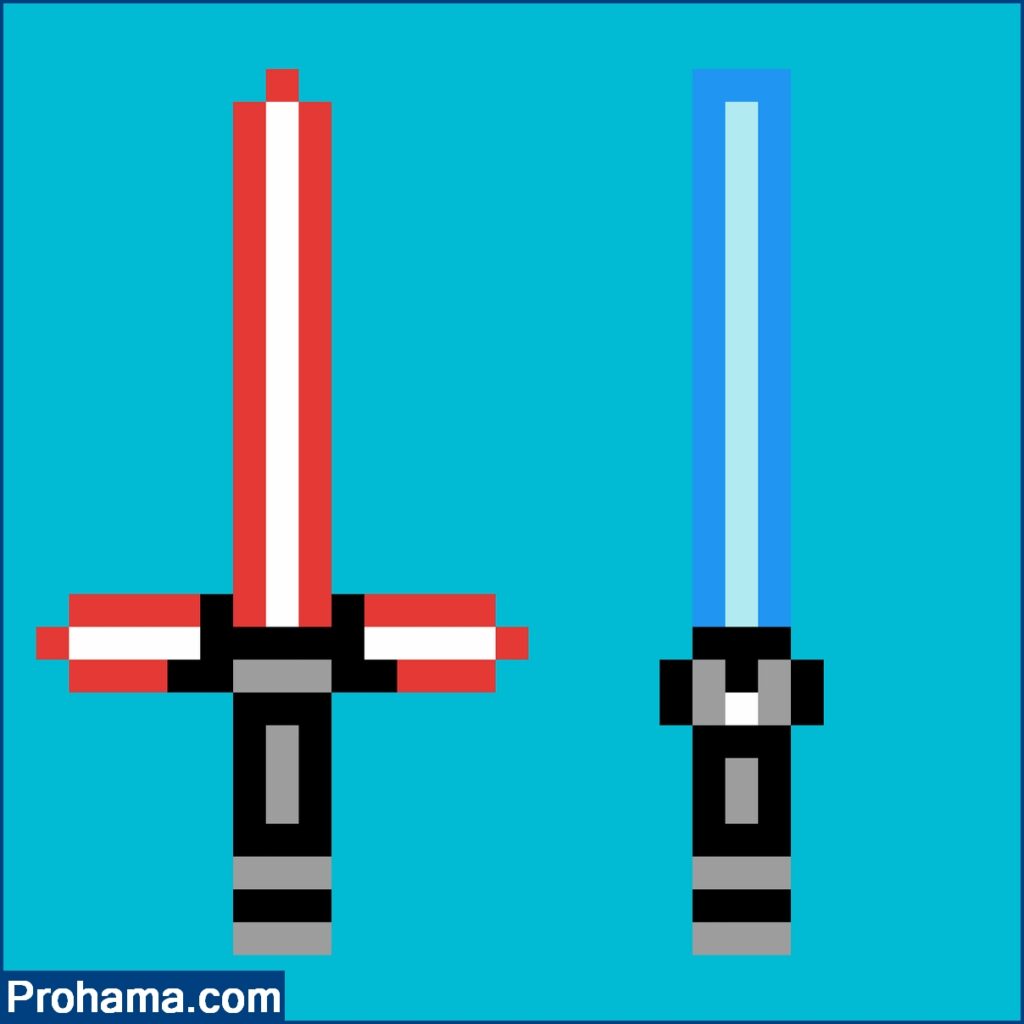 Pixel Art Lightsaber | Star Wars Pixel Art | Easy Pixel Art Ideas