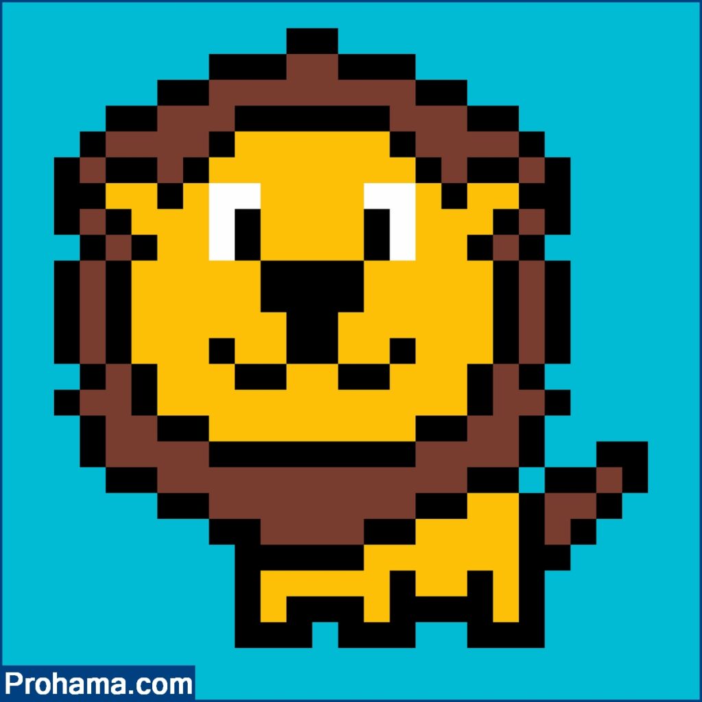 Cute Pixel Art Lion | Fasile Pixel Art | Easy Animals Pixel Art