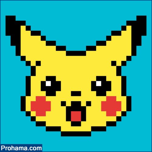 Pikachu Pixel Art | Pokemon Pixel Art | Easy Cute Pixel Art