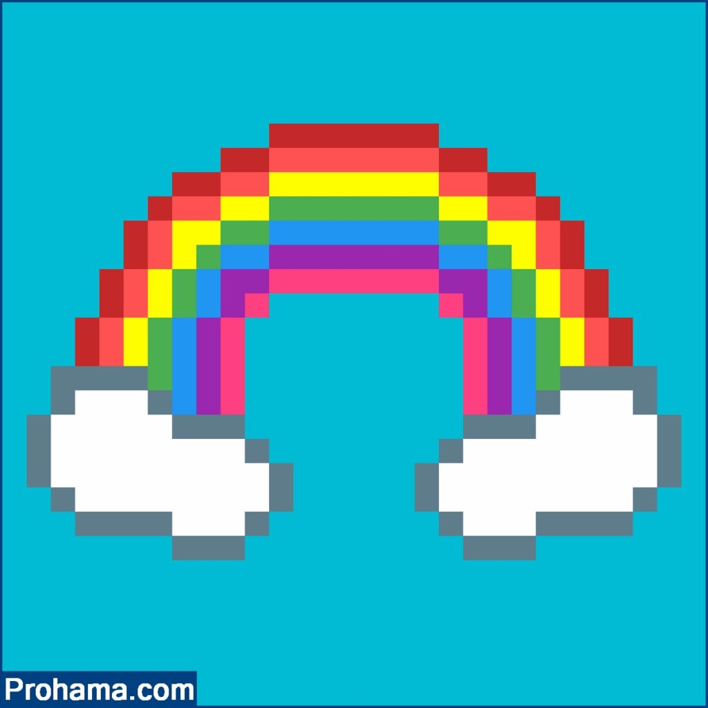 Rainbow Pixel Art | Pixel Art Easy