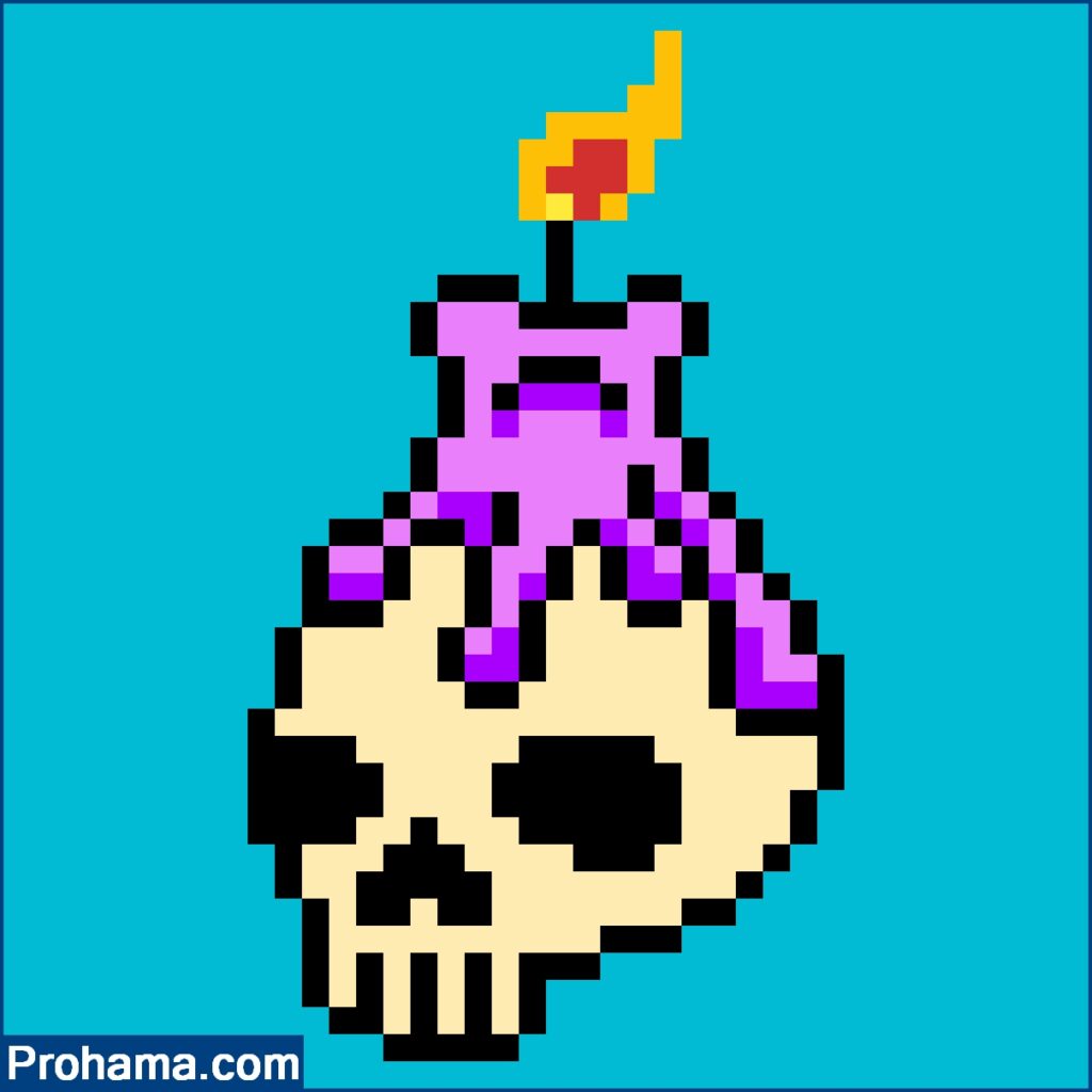 Pixel Art Skull | Easy Halloween Pixel Art | Pixel Art Ideas