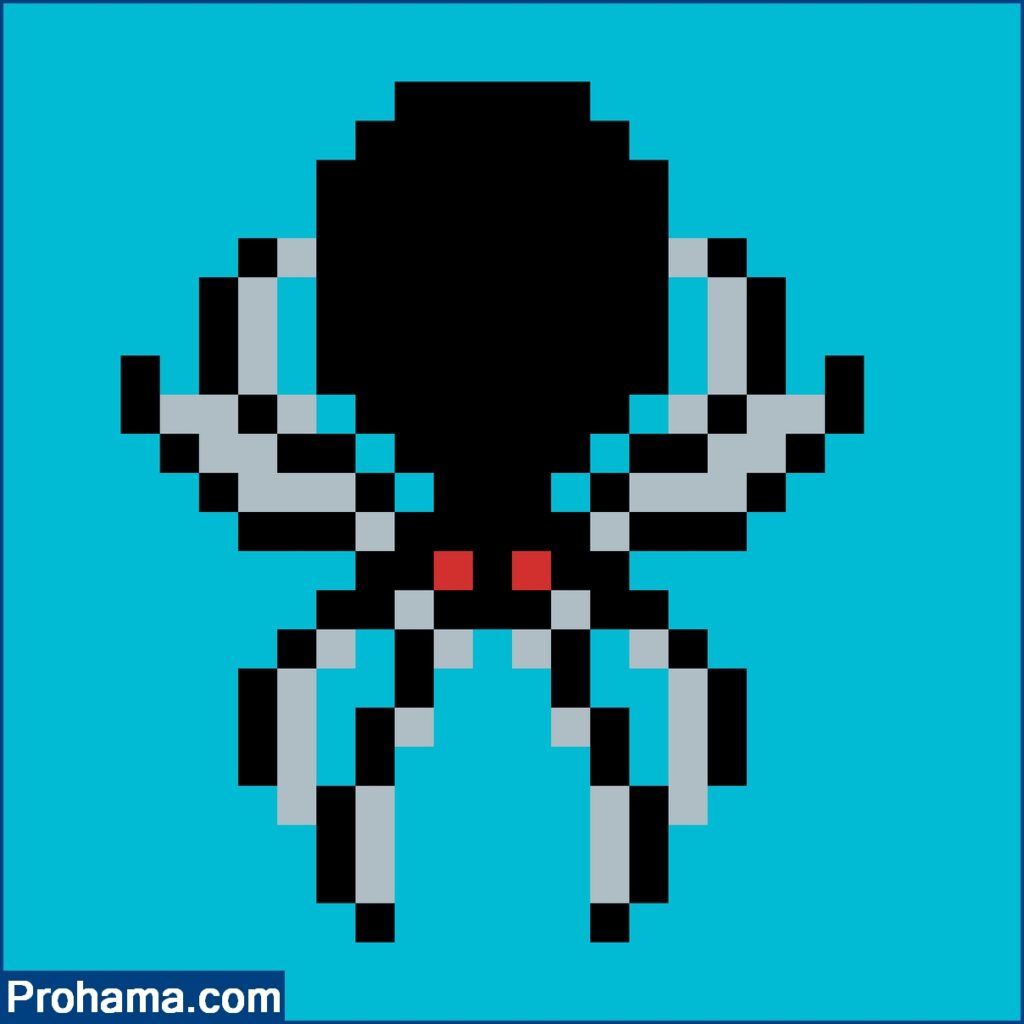 Halloween Pixel Art Grids | Spider Pixel Art | Easy Pixel Art