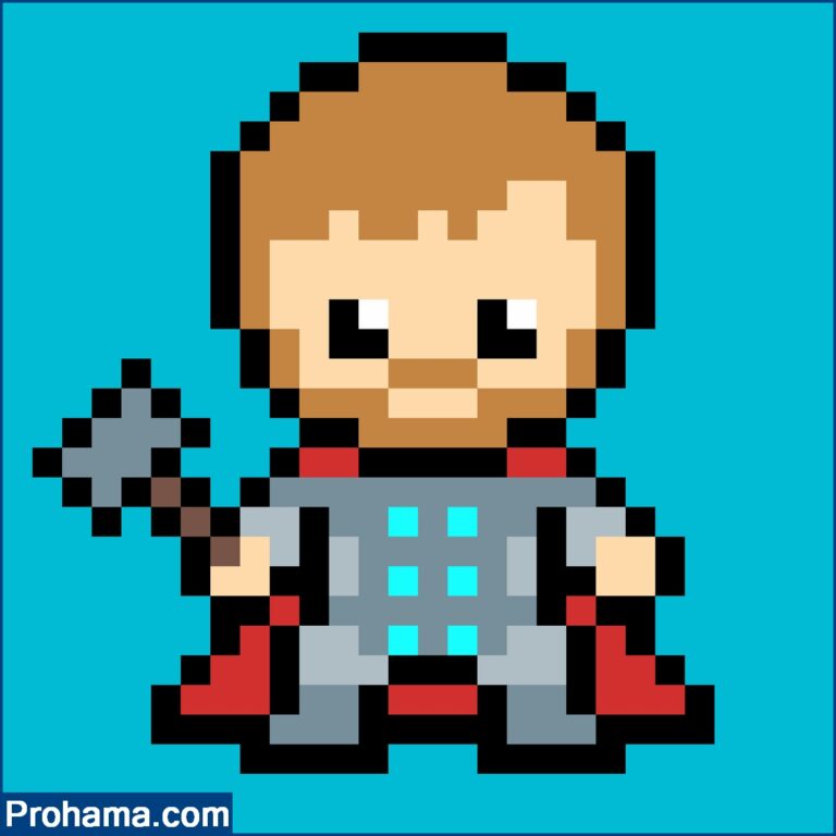Thor Pixel Art | Avengers Pixel Art