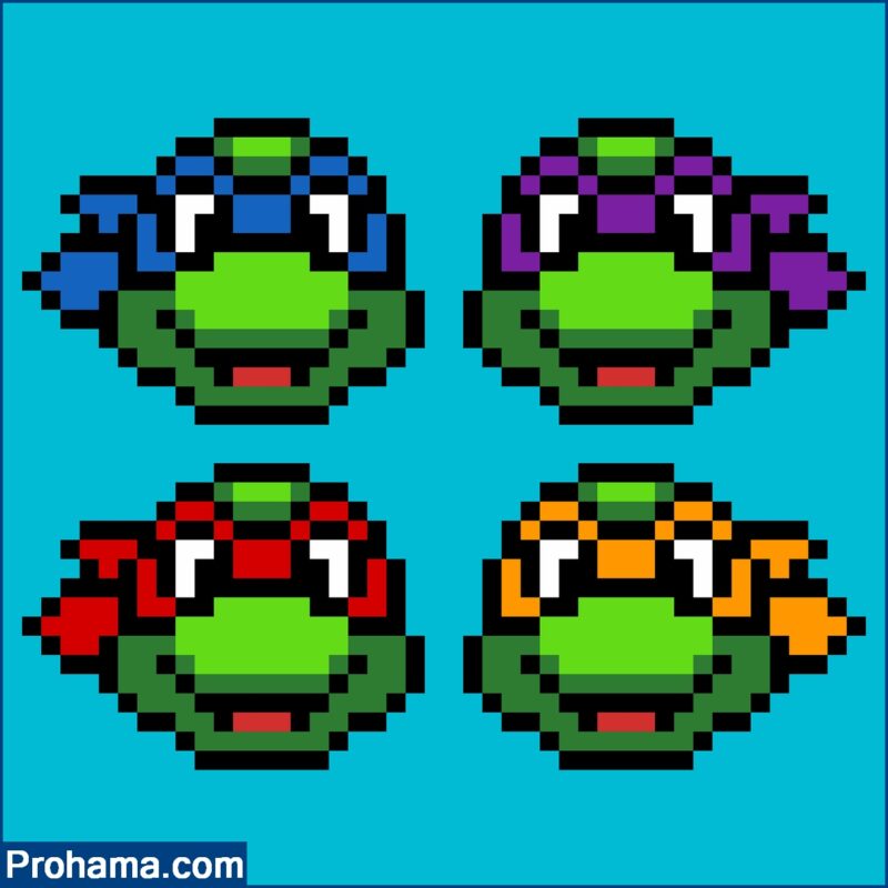 Pixel art TMNT | Ninja Turtle Pixel Art | Easy Easy Pixel Art