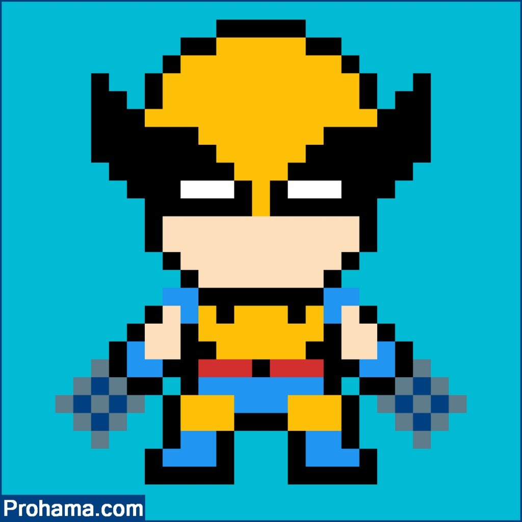 Wolverine Pixel Art | Super Hero Pixel Art