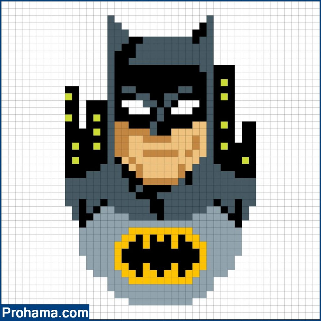 Pixel Art Batman | 32x32 Pixel Art Grid | Super Hero Pixel Art